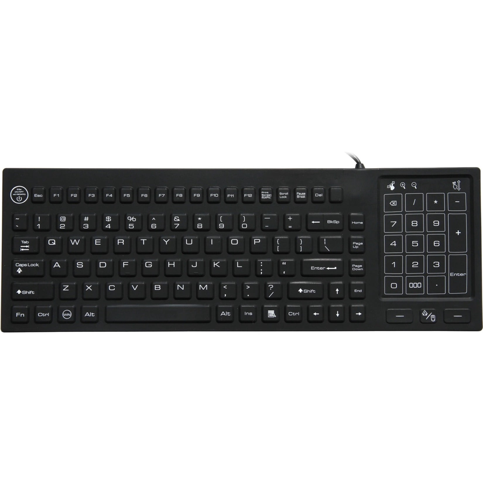 DSI WATERPROOF IP68 KEYBOARD WITH TRACK PAD/NUMBER PAD LED BACKLIT ...