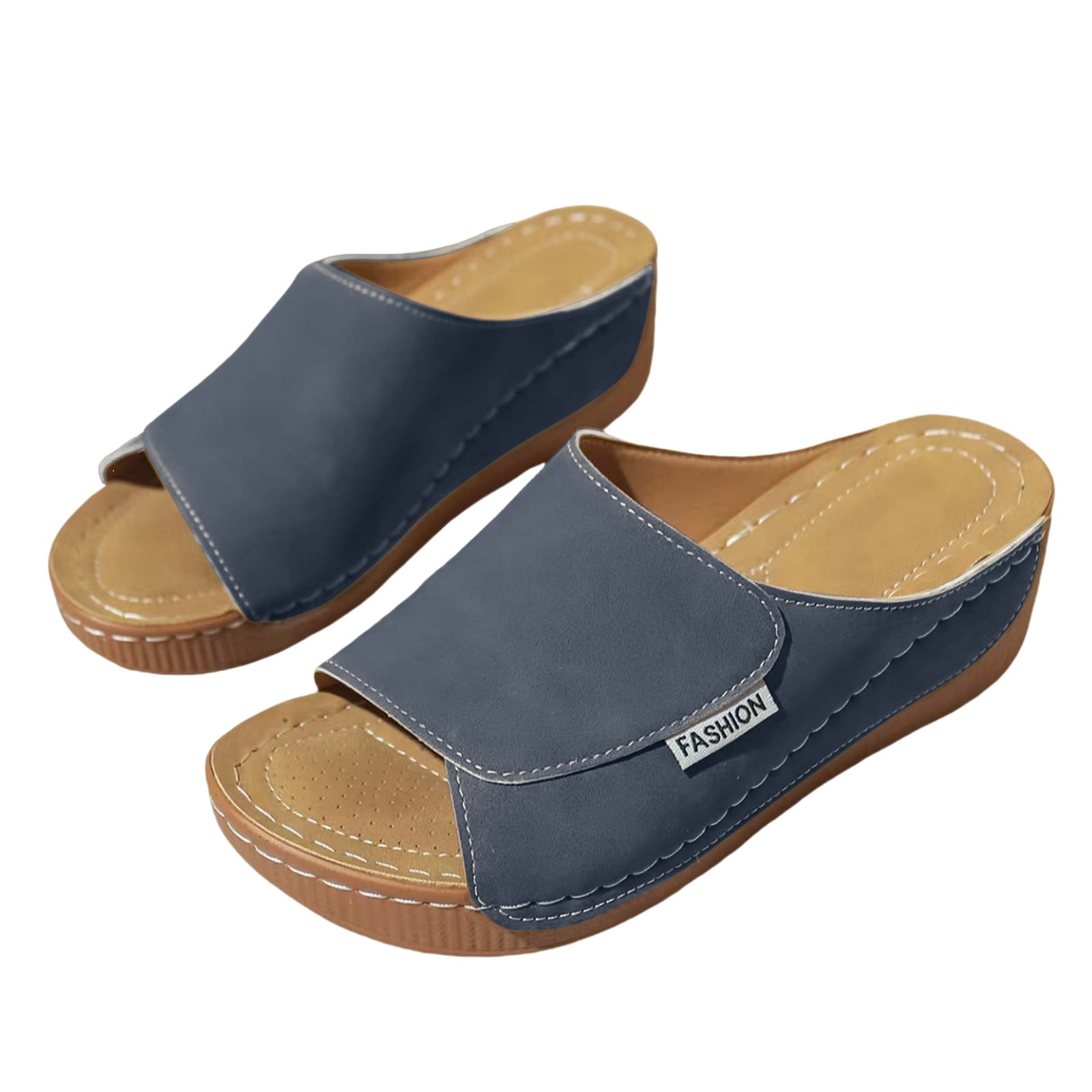 DSJLMQ Women's P𝖾𝖾p Toe Slippers Sl𝗂p on Casual Shoes D𝗋essy Platform ...