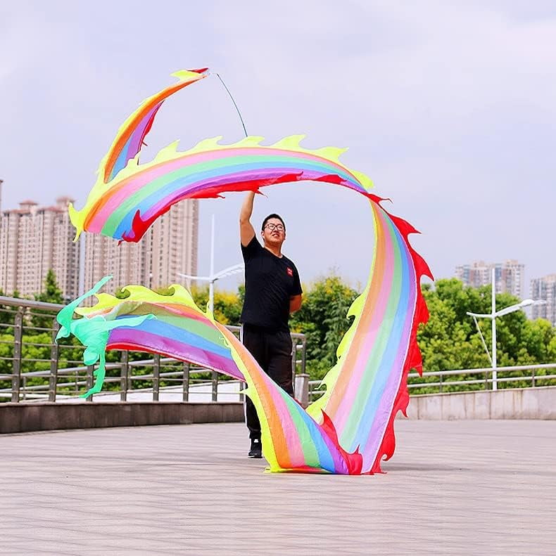 DSJUGGLING Washable Silk-like Rainbow Dragon Ribbon Streamer with ...