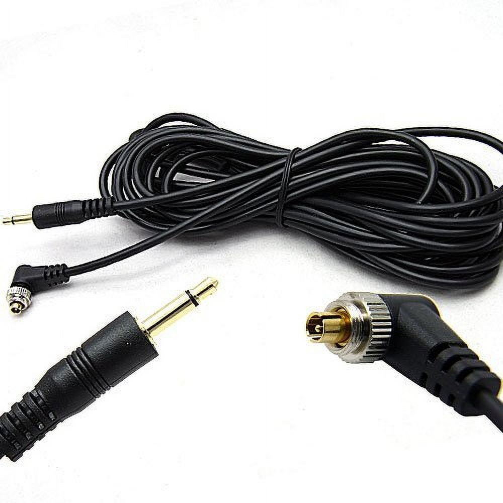DSLRKIT 5m 16ft 3.5mm to Male Flash PC Sync Cable with Screw Lock for ...