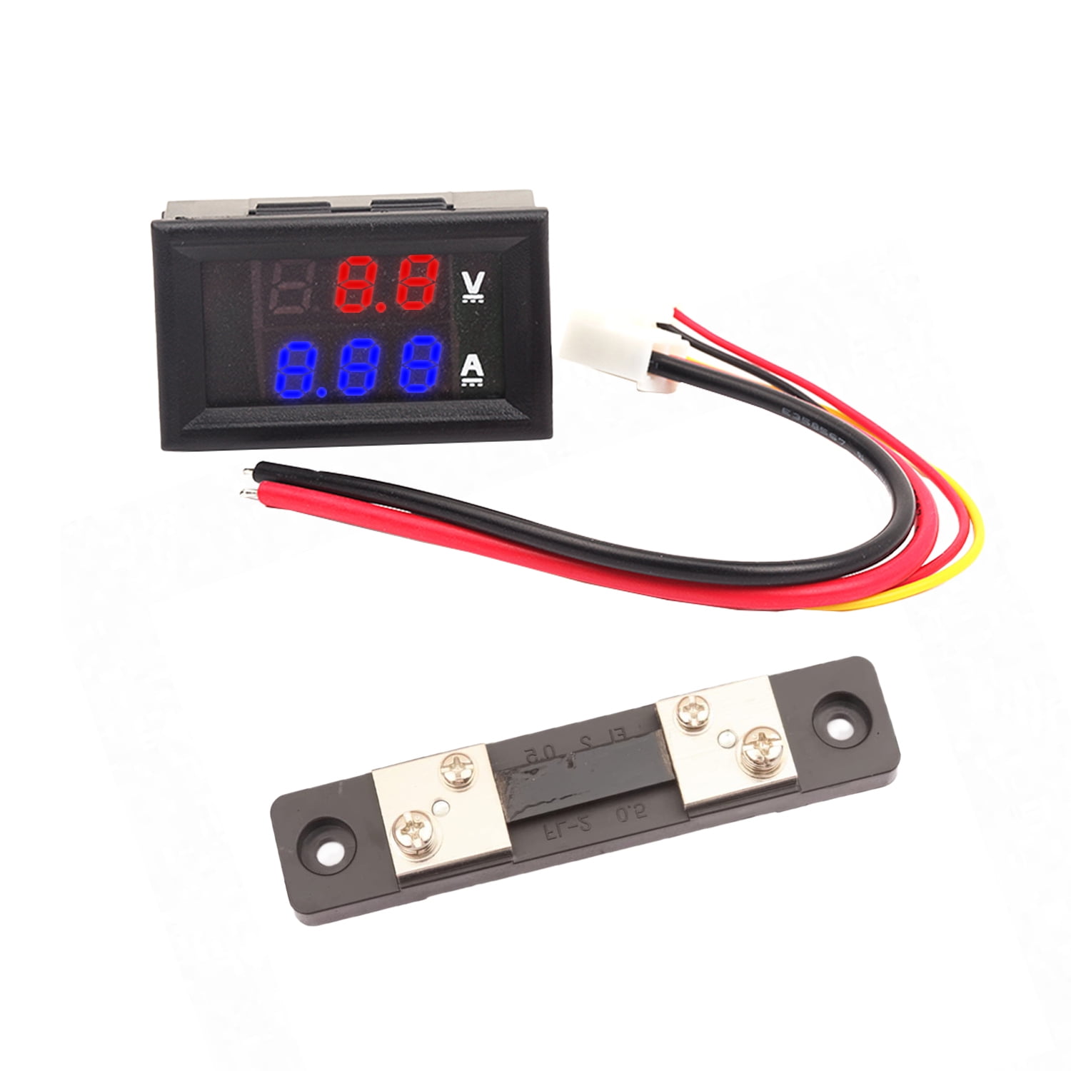 DSN-VC288 DC100V 50A Voltmeter Ammeter,Blue+Red LED Amp Dual Digital ...