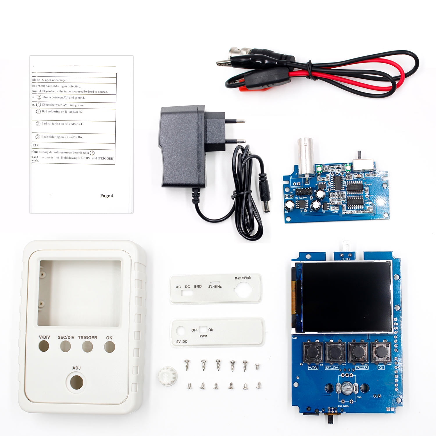 DSO FNIRSI-150 Digital Handheld Pocket Oscilloscope Kit 1MSa/s 200KHz ...