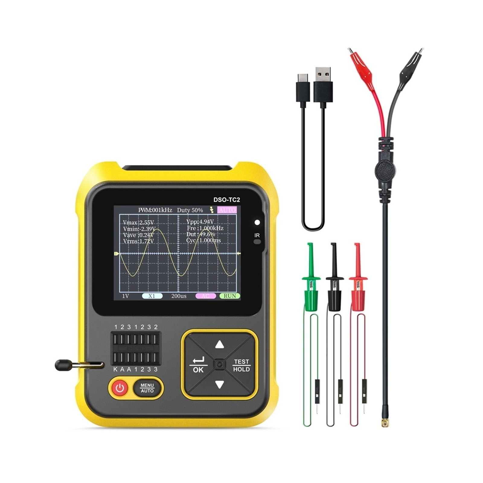 DSO2512G 120M Bandwidth 500MSa/s 2 In 1 Dual Channel Oscilloscope 10mV ...
