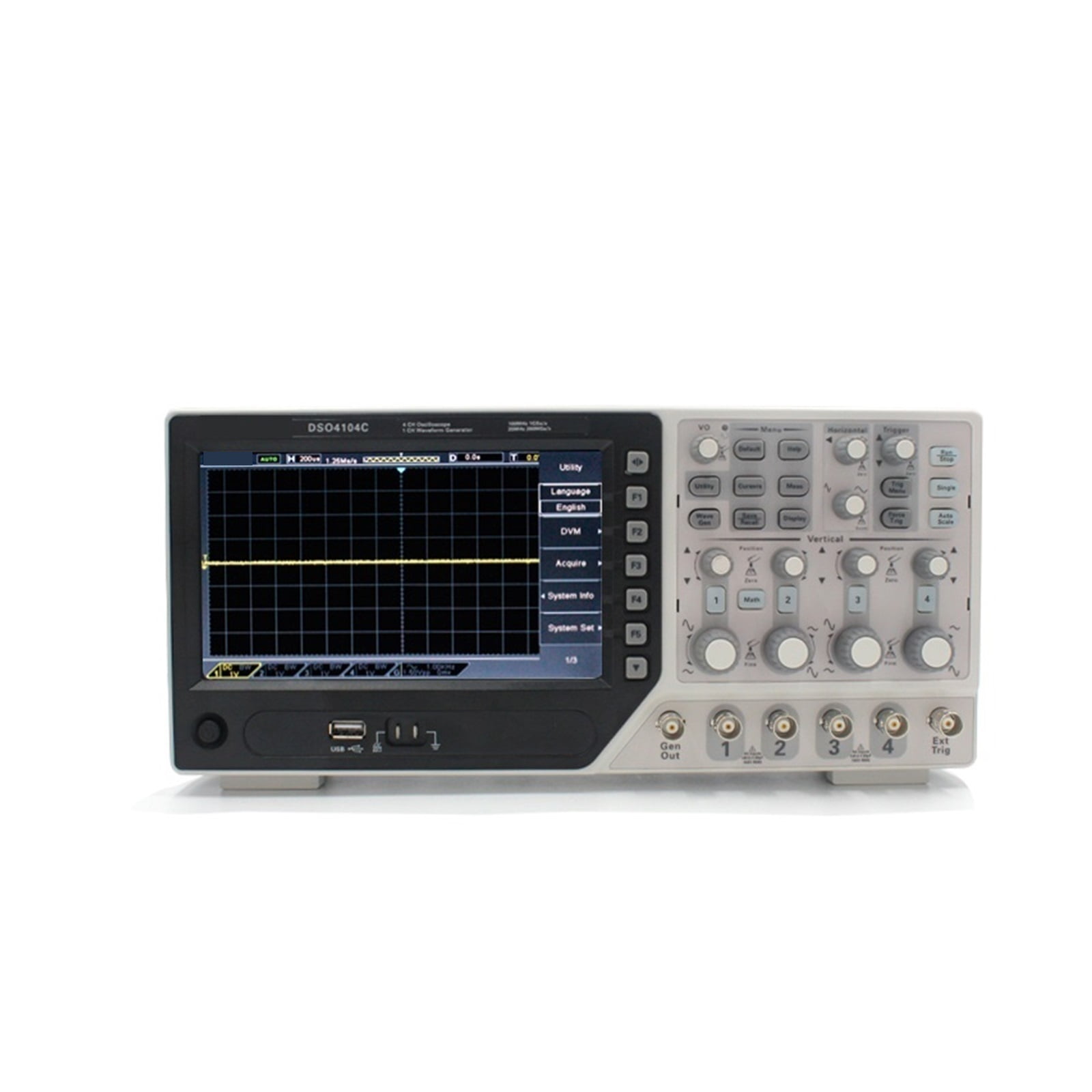 DSO4104C Bench Digital Storage Oscilloscope 4 Channel 100Mhz Bandwidth ...