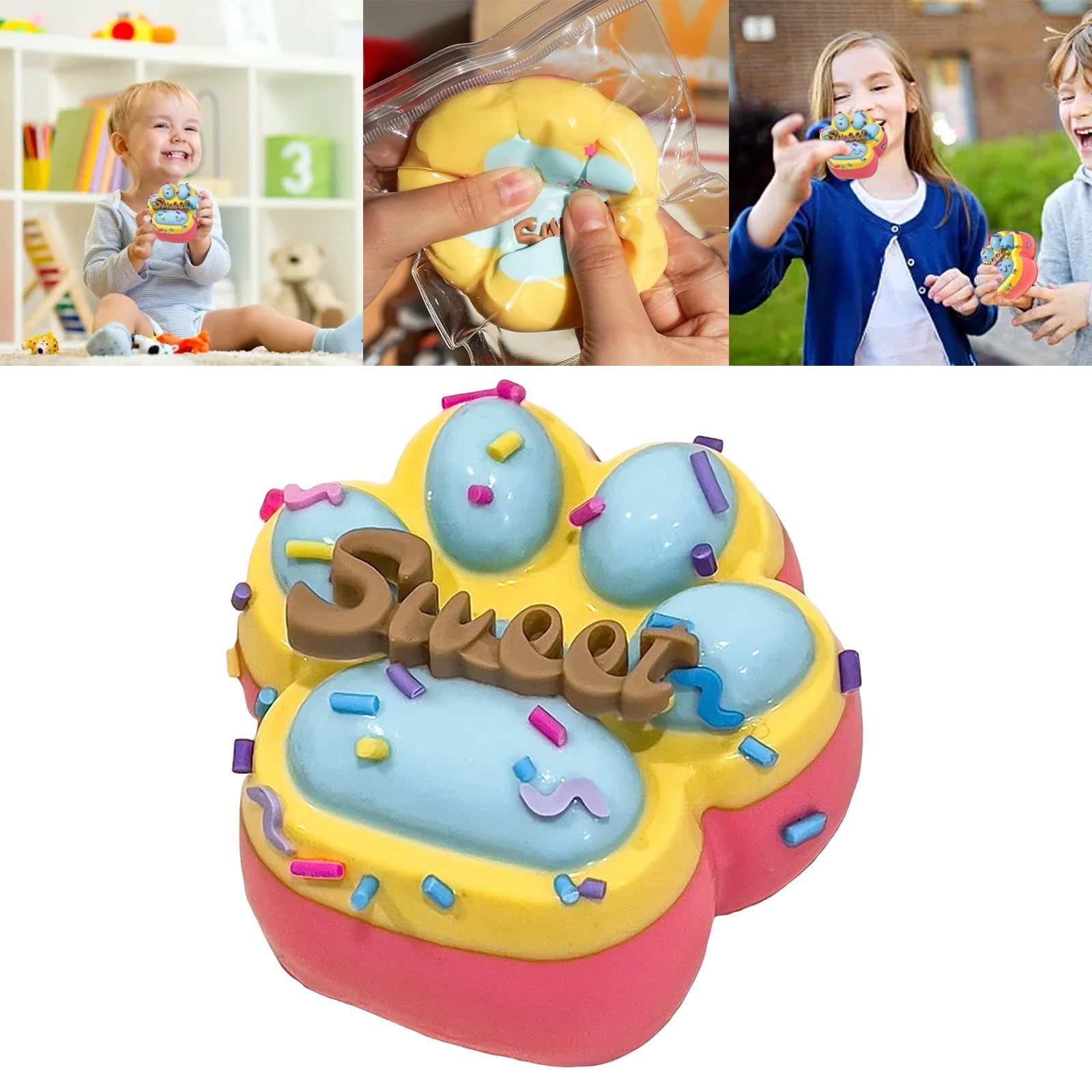 DSOROZI Funny Cat Paw Squishies Squeeze Toys Cute Fufu Sticky Cat Jelly ...