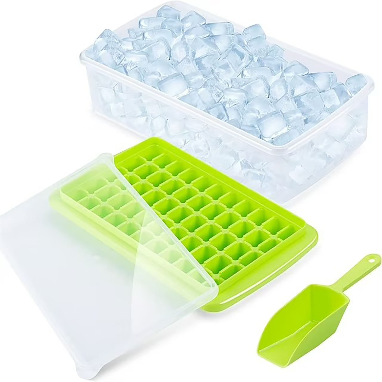 DSOROZI Ice Cube Tray With Lid & Bin For Freezer With Cover, Container & Tong | No Spill ...