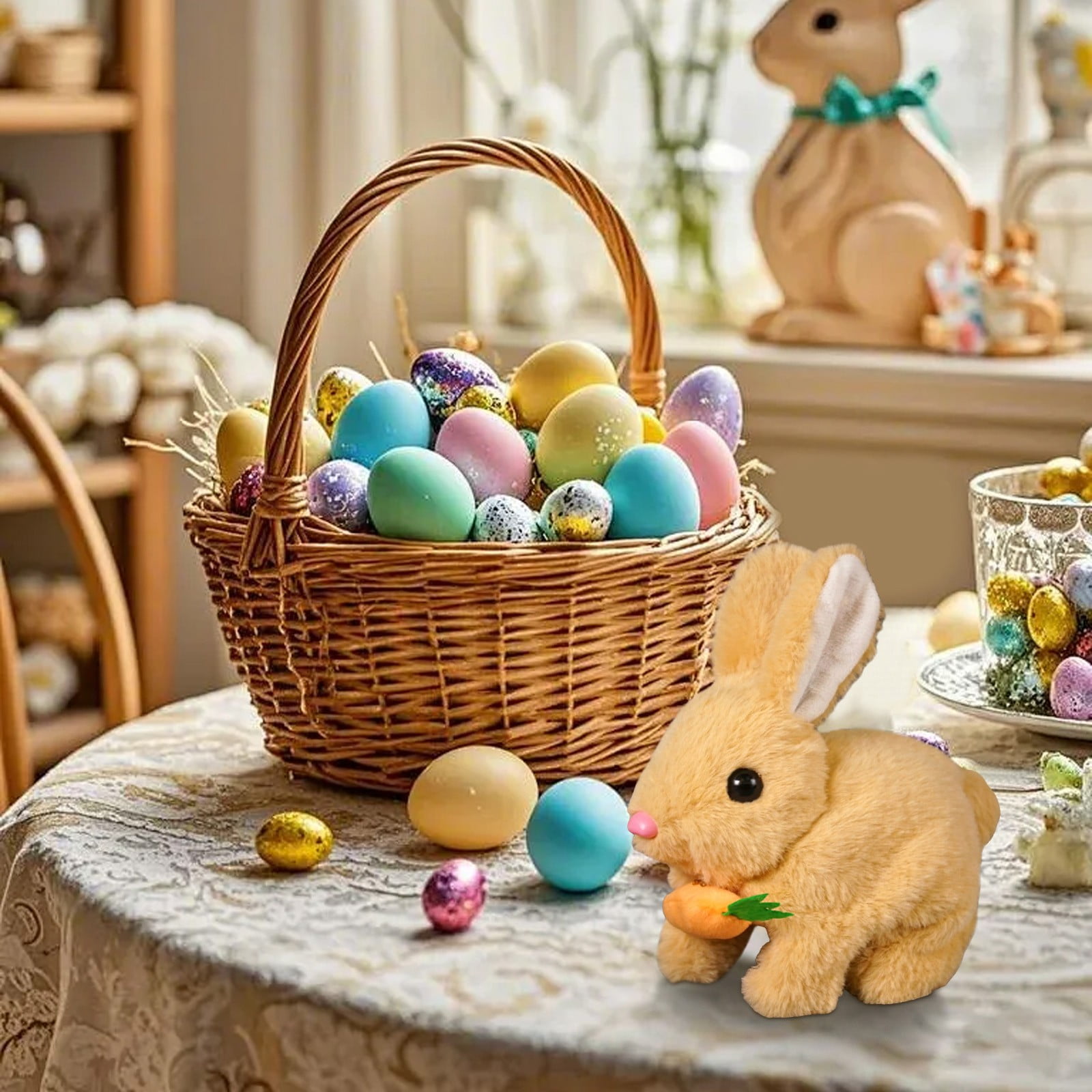 DSOROZI Plush Interactive Realistic Bunny Robot, Realistic Bunny Toy ...