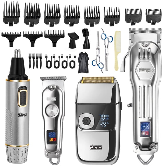 DSP 4-in-1 Pro Barber Kit: Cordless Hair Clipper, Trimmer, Shaver ...