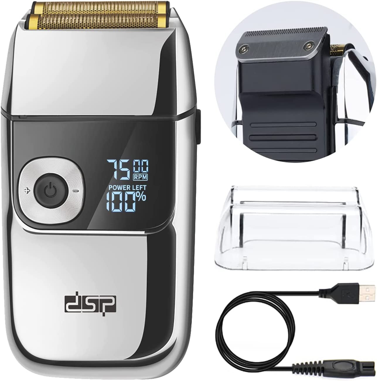 DSP Electric Foil Head Shaver & Trimmer with Blade, 3 Speed, LED ...