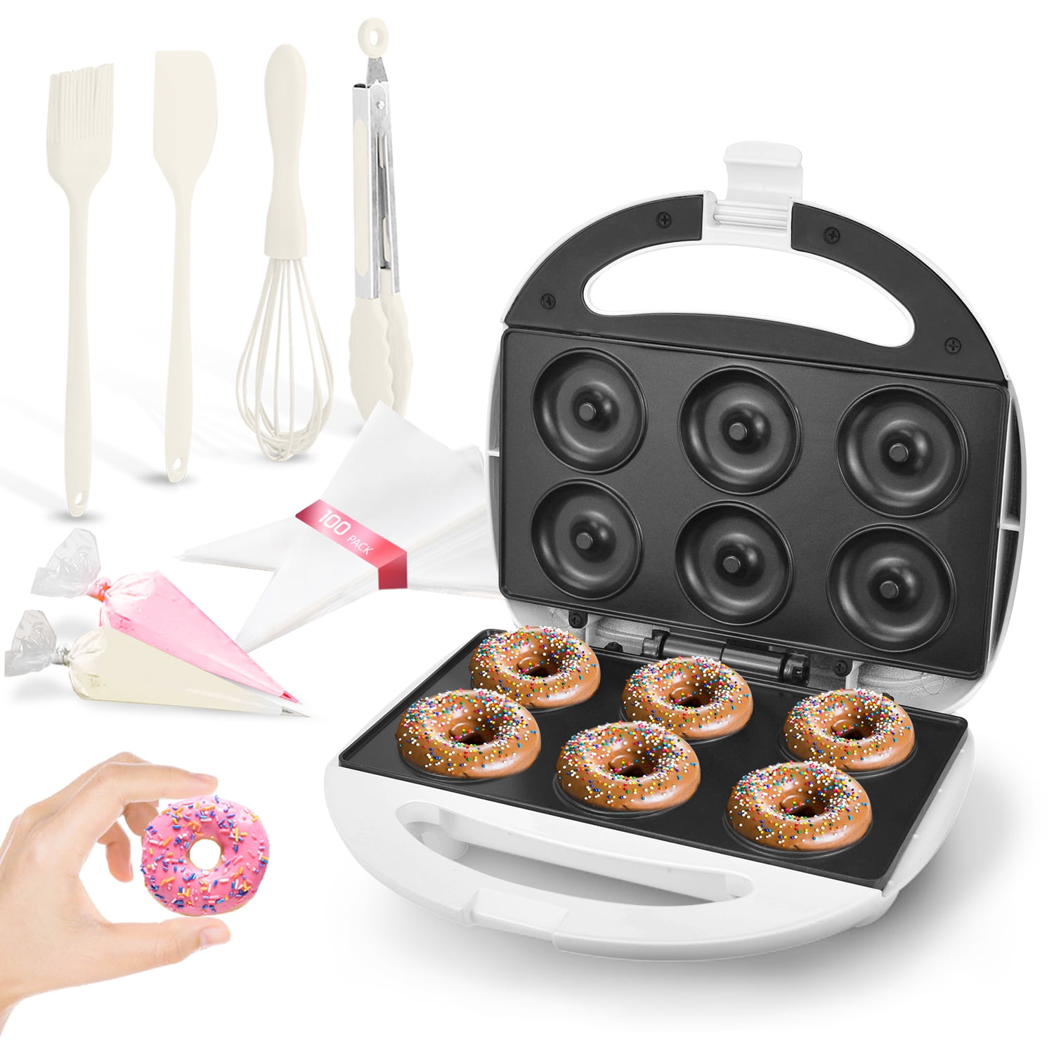 DSP Mini Donut Maker - Non-Stick, Cool Touch Electric Doughnut Machine ...