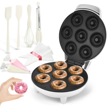 Mini Doughnut Maker|Mini Cake Donut Machine|Double-sided Heating Make 7 ...