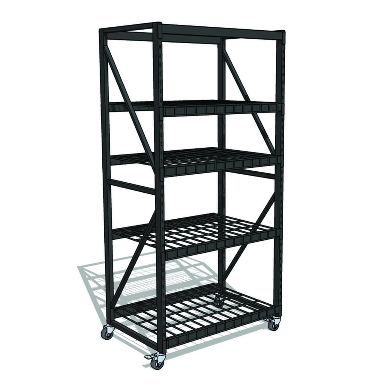 Retail First 42 x 27 x 82 in. Widespan Display Rack, Black - Metal ...