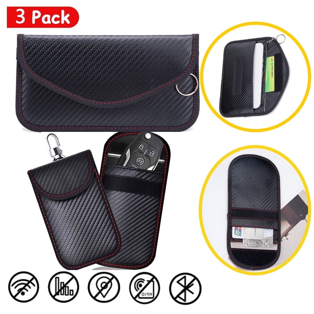 DSSENG RFID Blocking Bundle Set - 1 Phone Faraday Bag + 2 Key Fob ...