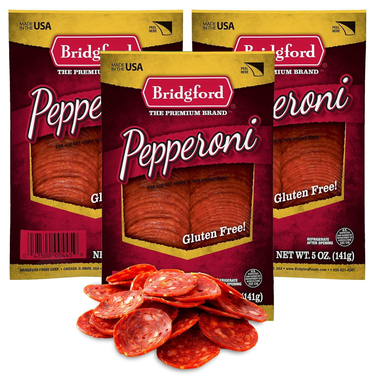 DSSF Sliced Pepperoni 5 oz Pack of 3 - Gluten-Free Pepperoni Slices for ...