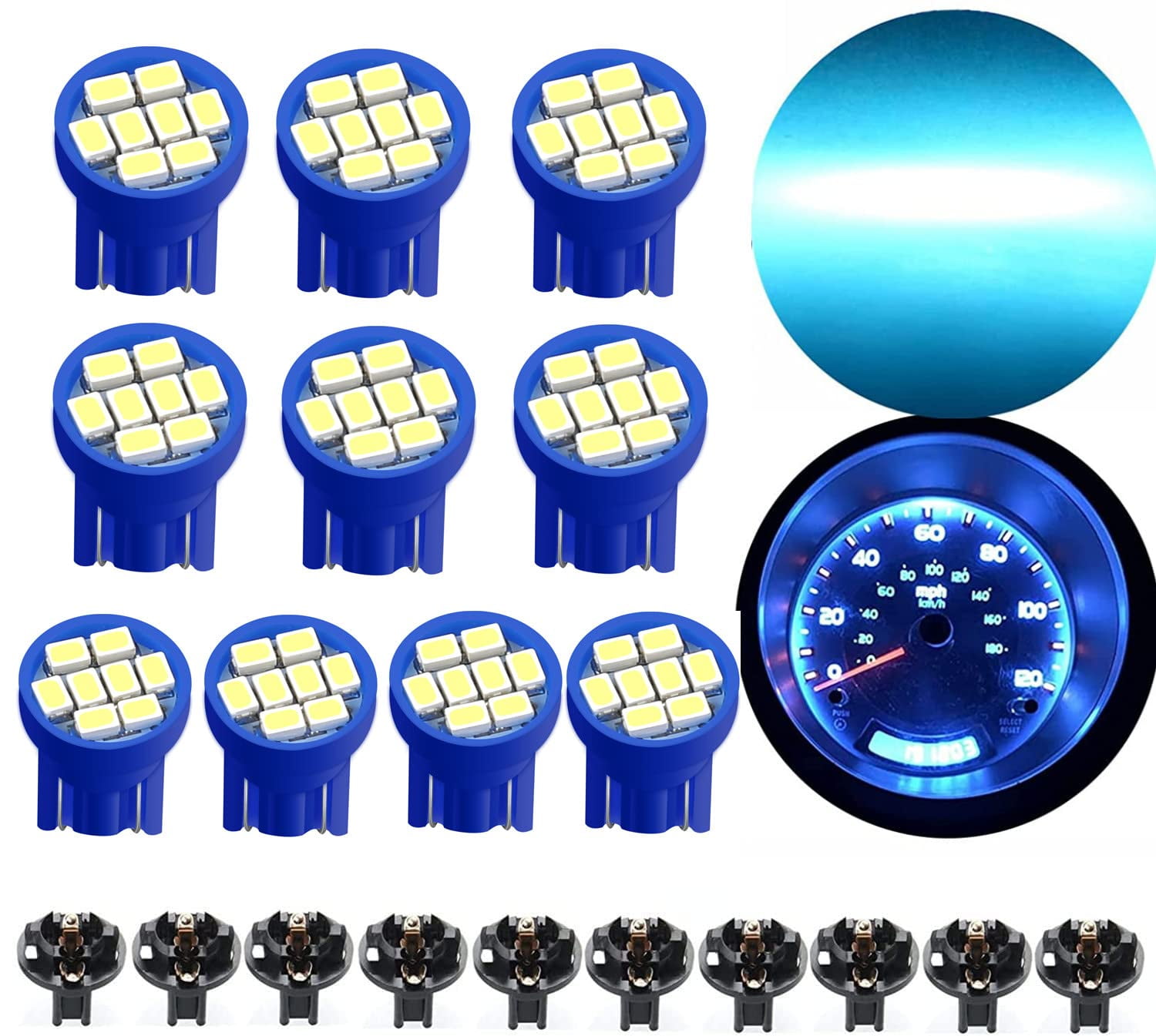 DSSOOY 10Pack T10 194 OIF8 168 LED Light Bulb 158 161 2825 Instrument ...