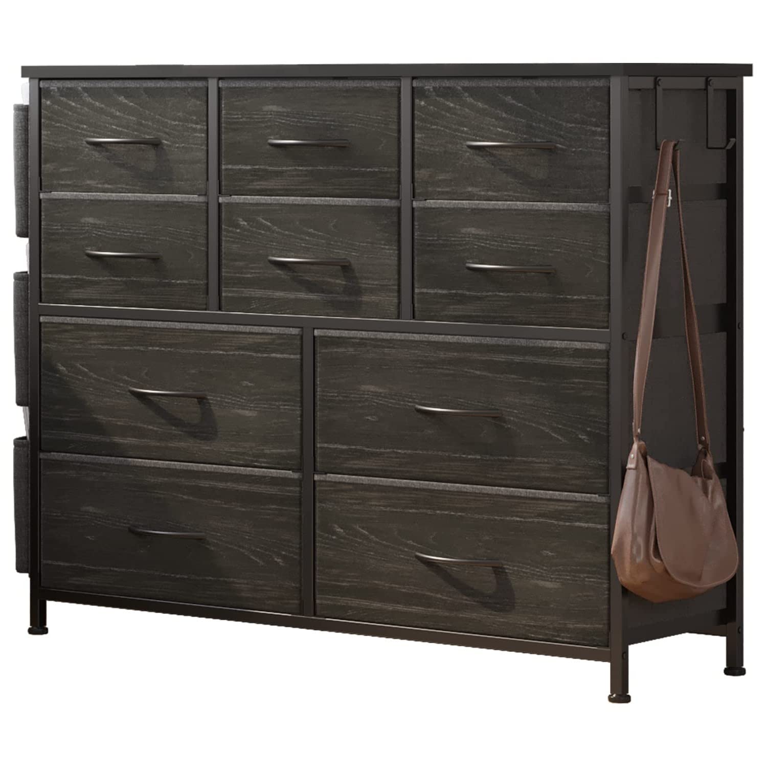 DSSTYLES 10 Drawers Fabric Dresser Storage Drawers, Tall Dresser with ...