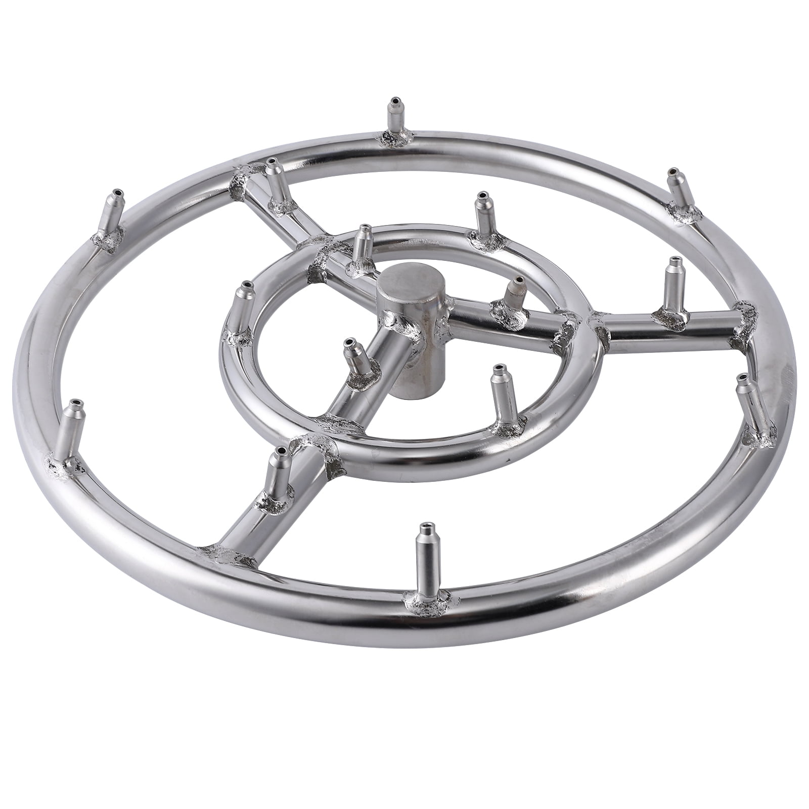 DSSTYLES 24 Inch Round Fire Pit Burner Ring, 304 Stainless Steel Fire ...