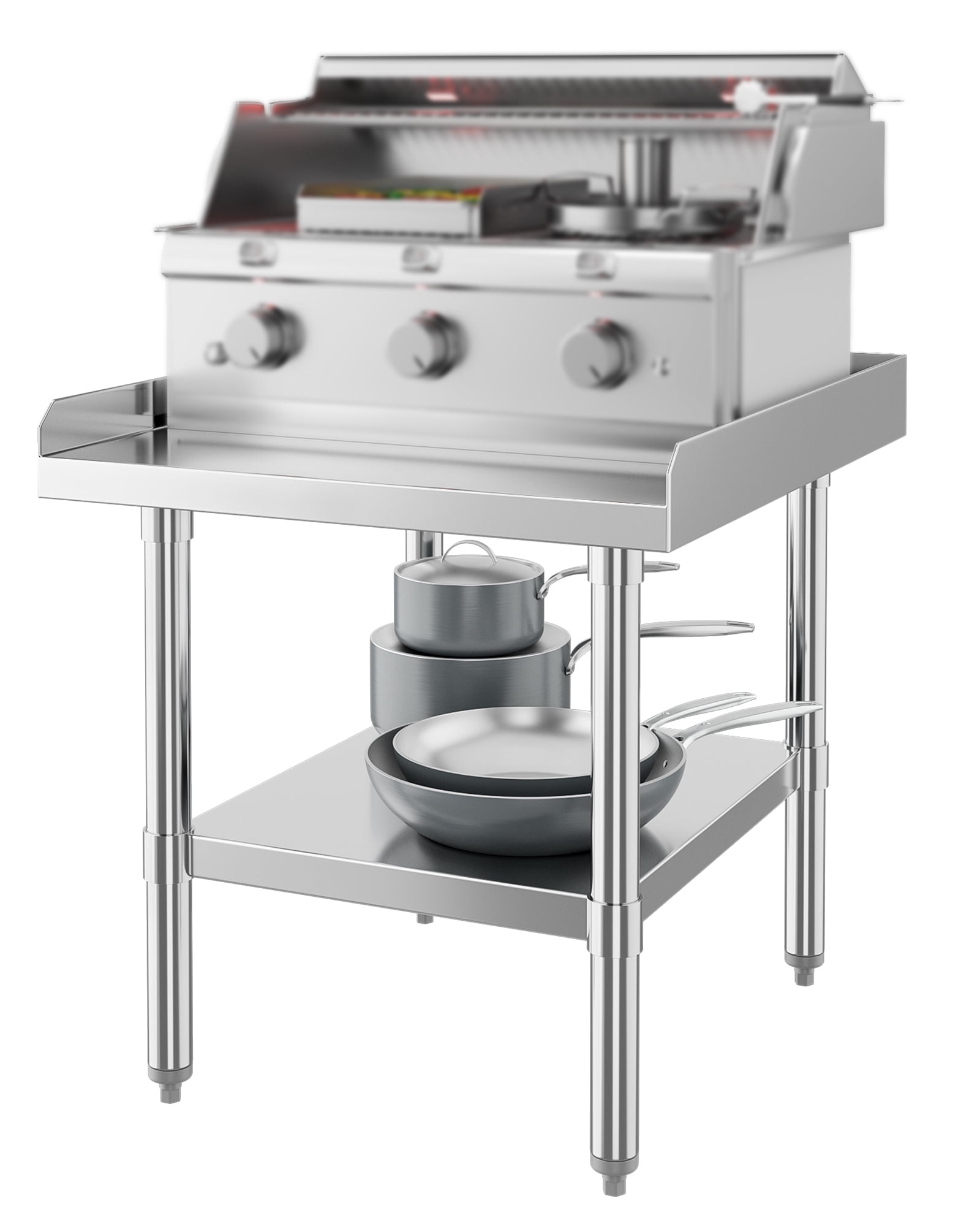 DSSTYLES Stainless Steel Equipment Stand 28" x 24" with Undershelf ...