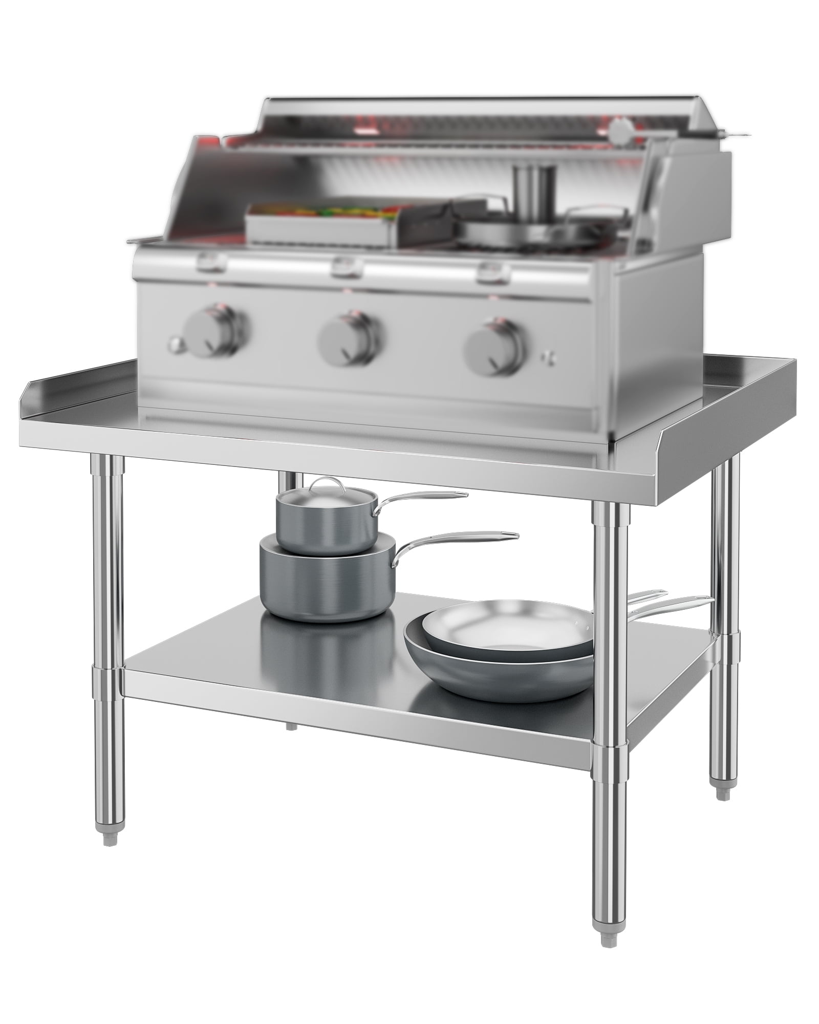 DSSTYLES Stainless Steel Equipment Stand 28" x 48" with Undershelf, NSF ...