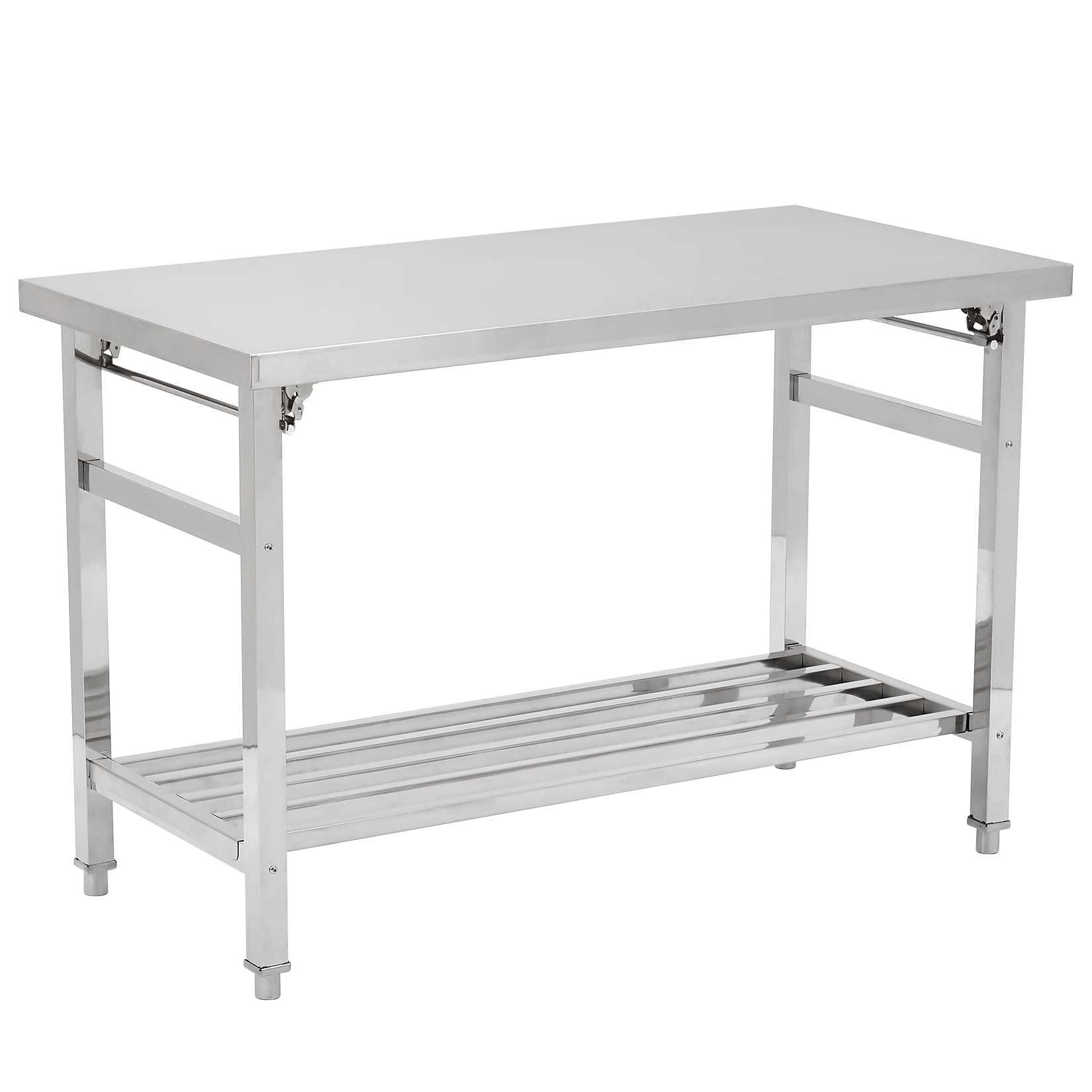 DSSTYLES Stainless Steel Folding Table for Prep & Work with Caster ...