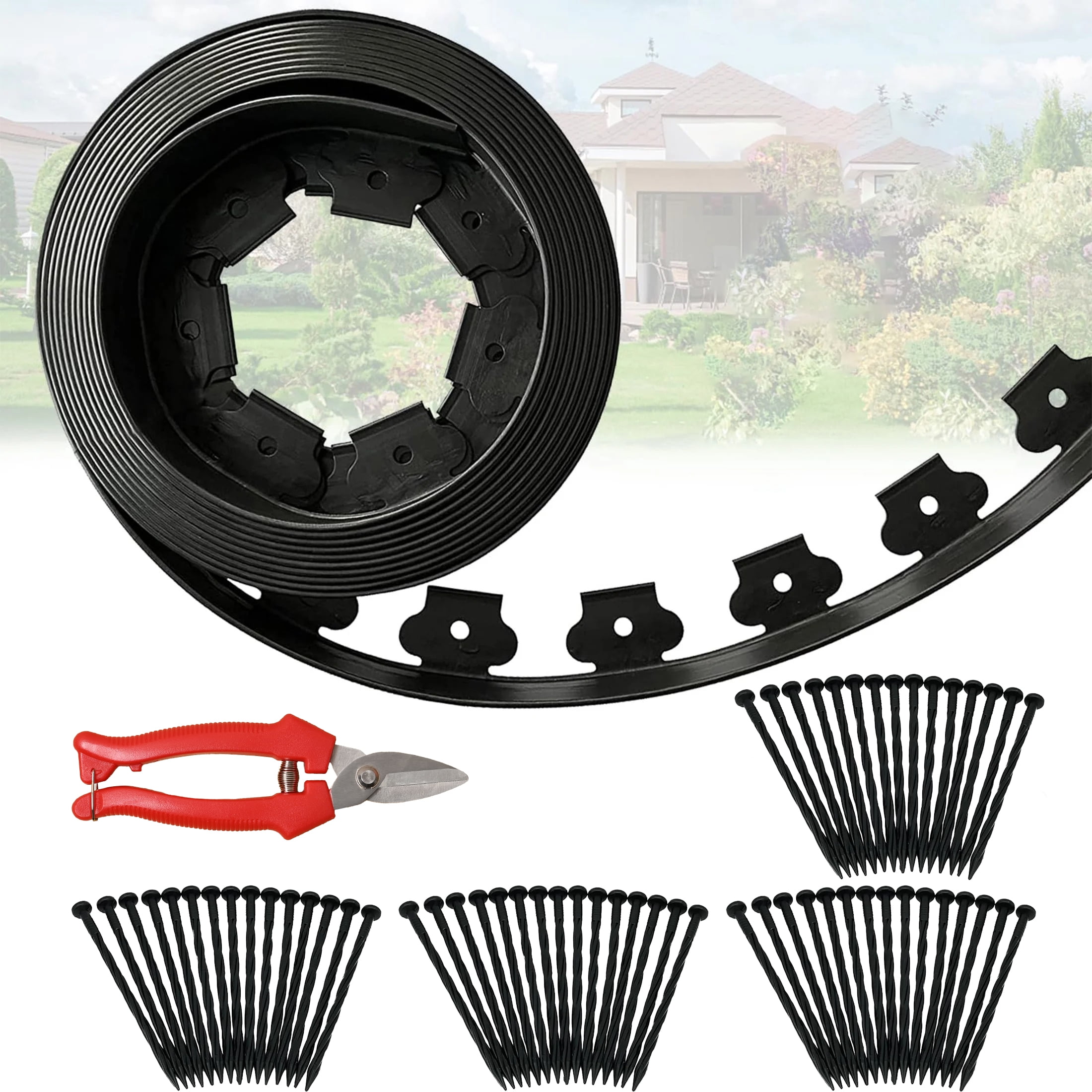 DSTESS 60 ft No Dig Fence Edging for Landscaping Include 1Pcs Scissor ...