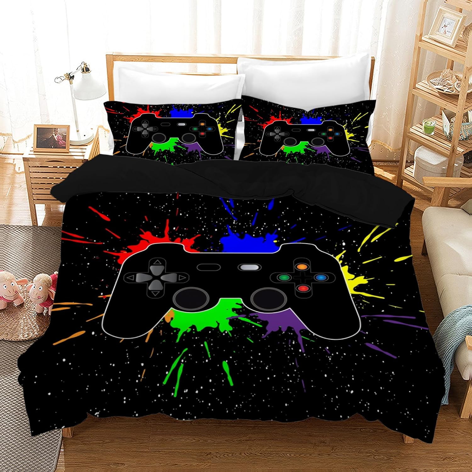 DSTESS Gamer Duvet Cover for Boys,Gaming Bedding Sets Gamer Room Decor ...