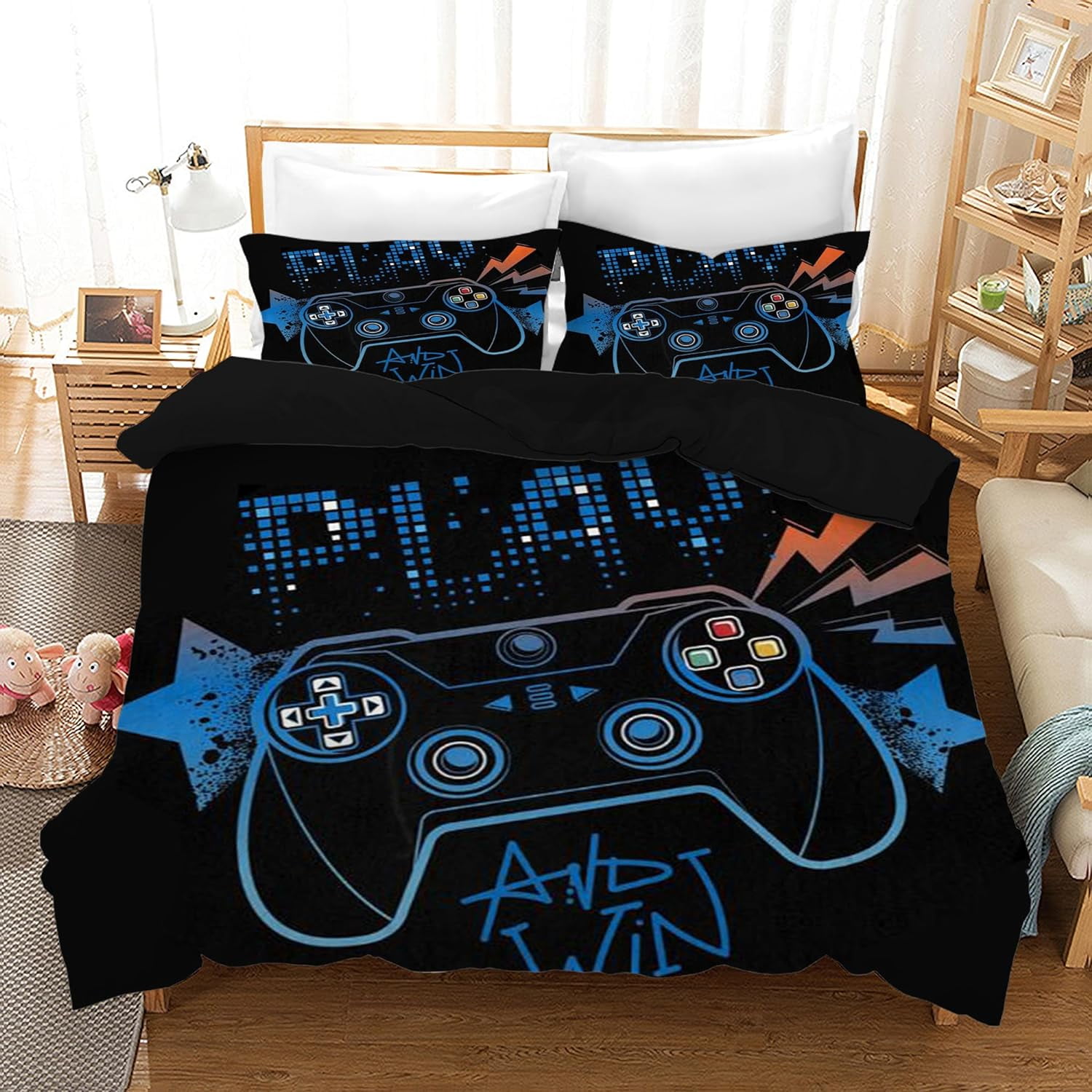 DSTESS Gamer Duvet Cover for Boys,Gaming Bedding Sets Gamer Room Decor ...