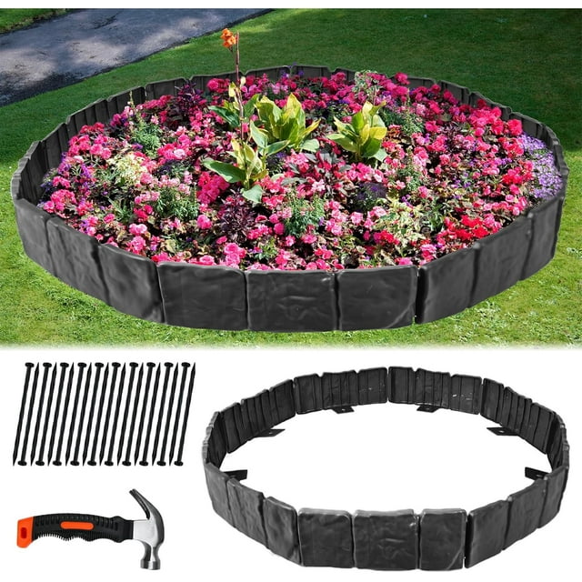 DSTESS Garden Edging Border,16ft Long Plastic Landscape Edging No Dig ...