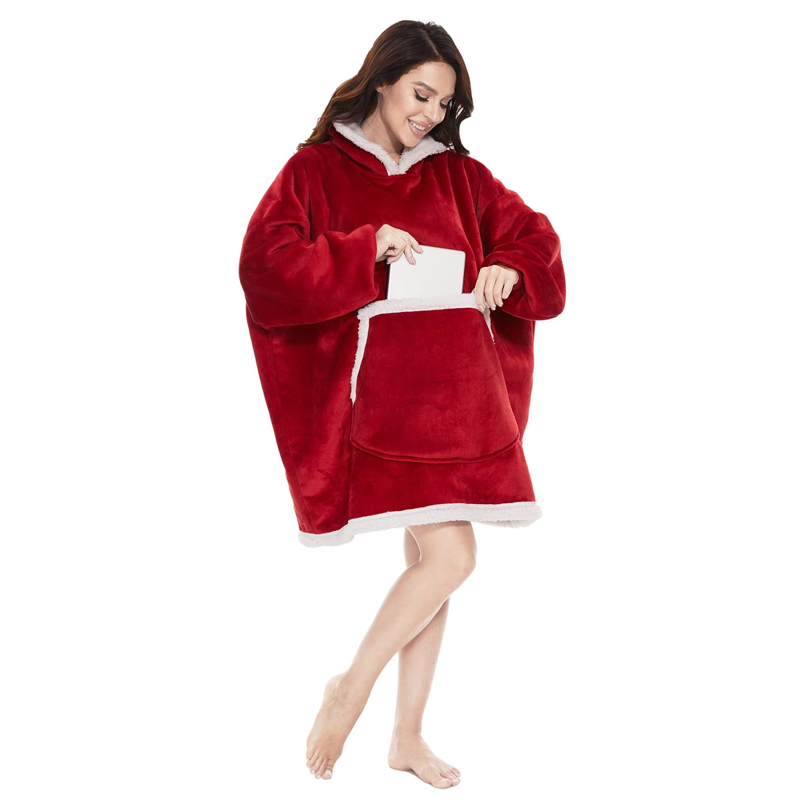 DSTESS Hoodie Blanket with Sleeves,Hoodie Blanket Pullover Ladies ...
