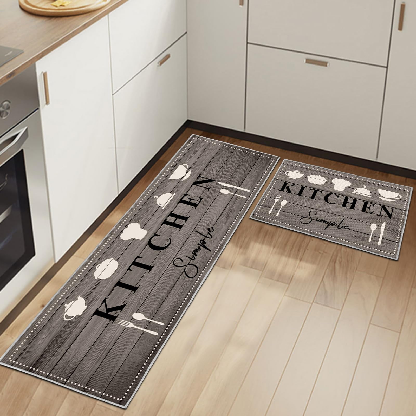 DSTESS Kitchen Rug,2 Pieces Non Slip kitchen mat sets,Anti Fatigue ...