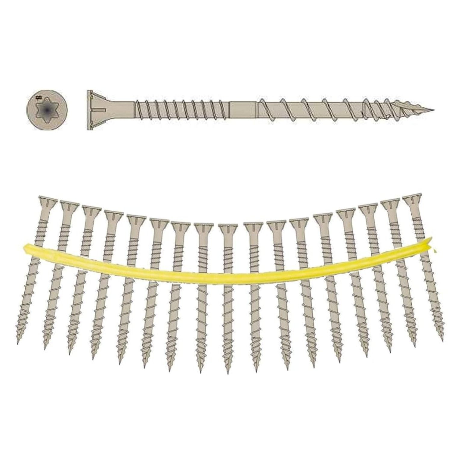 DSVT3S Deck-Drive DSV Wood Screw (Collated) — 10 x 3 in. T25 6-Lobe ...
