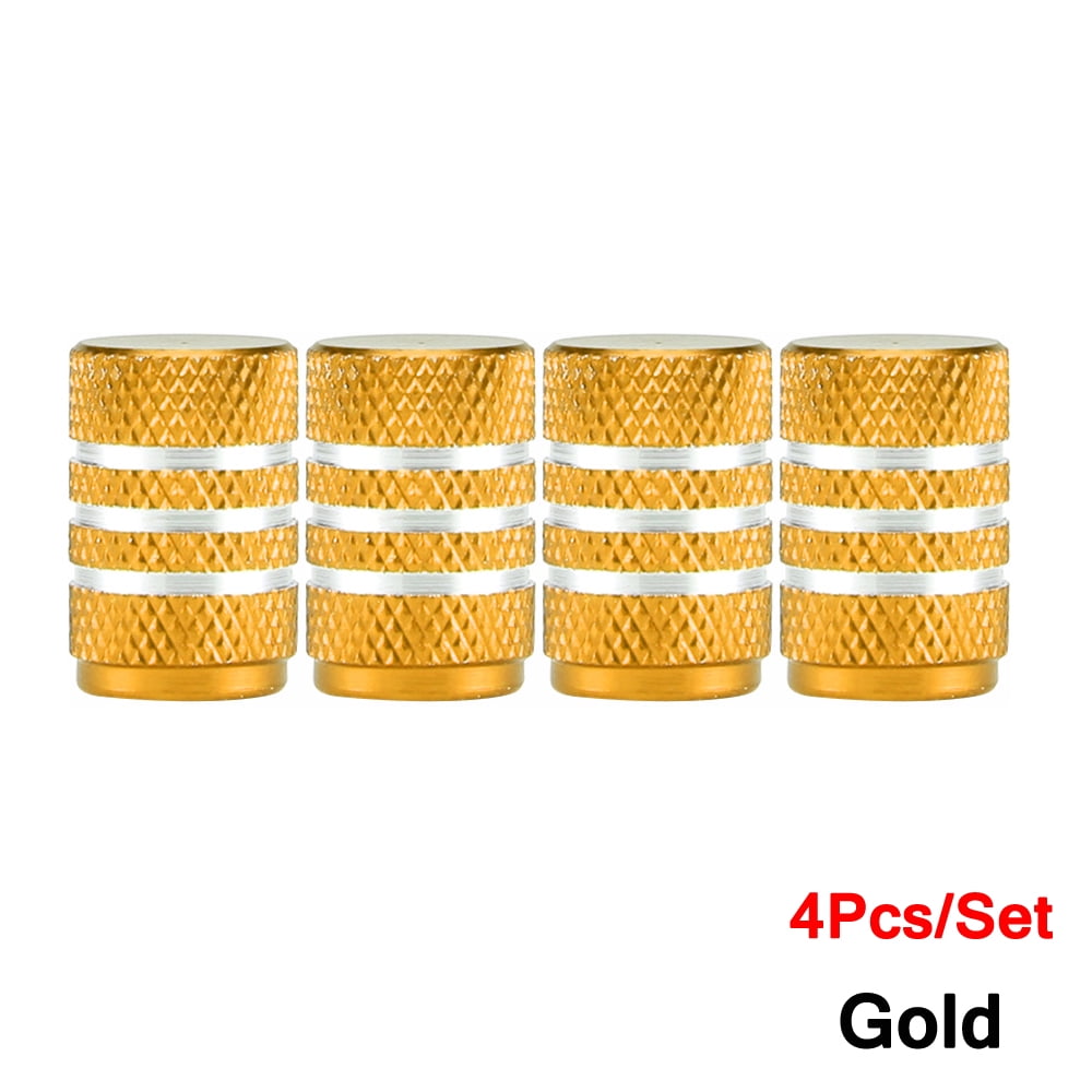 DSYCAR 4Pcs Silver Car Tire Valve Stems Cap Knurling Style Tire Valve ...