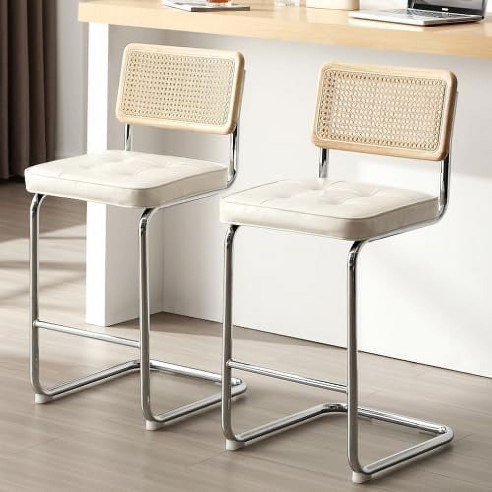 DSZBNUIO Counter Height Barstools 26'' Modern Boucle Fabric Stools Mid ...