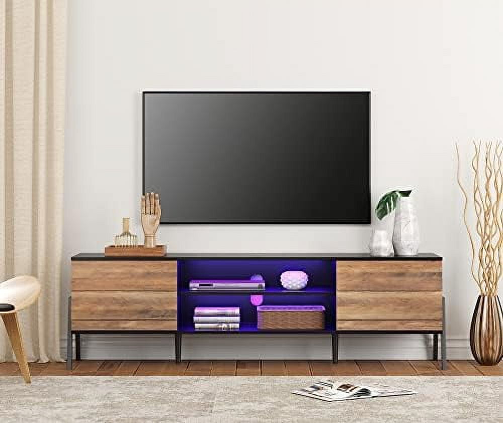 DSZBNUIO LED Mid-Century Modern TV Stand for 65 inch Screen Wood TV ...