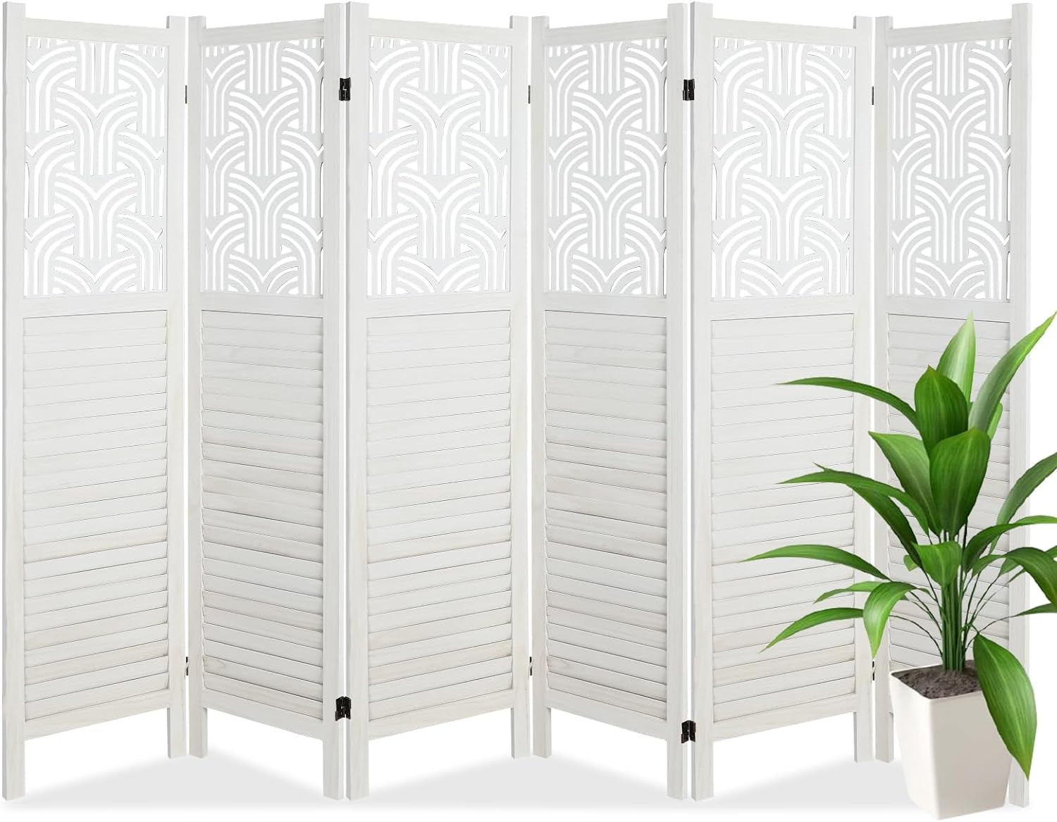 DSZBNUIO SERTGVF 6 Panel Room Dividers Fully Assembled 5.6Ft Carved ...