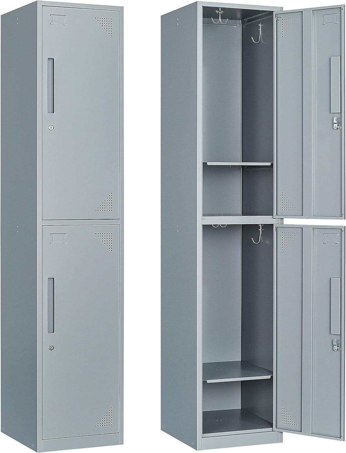 DSZBNUIO ZXCERT Metal Locker ZXCERT Cabinet with Doors and Shelves ...