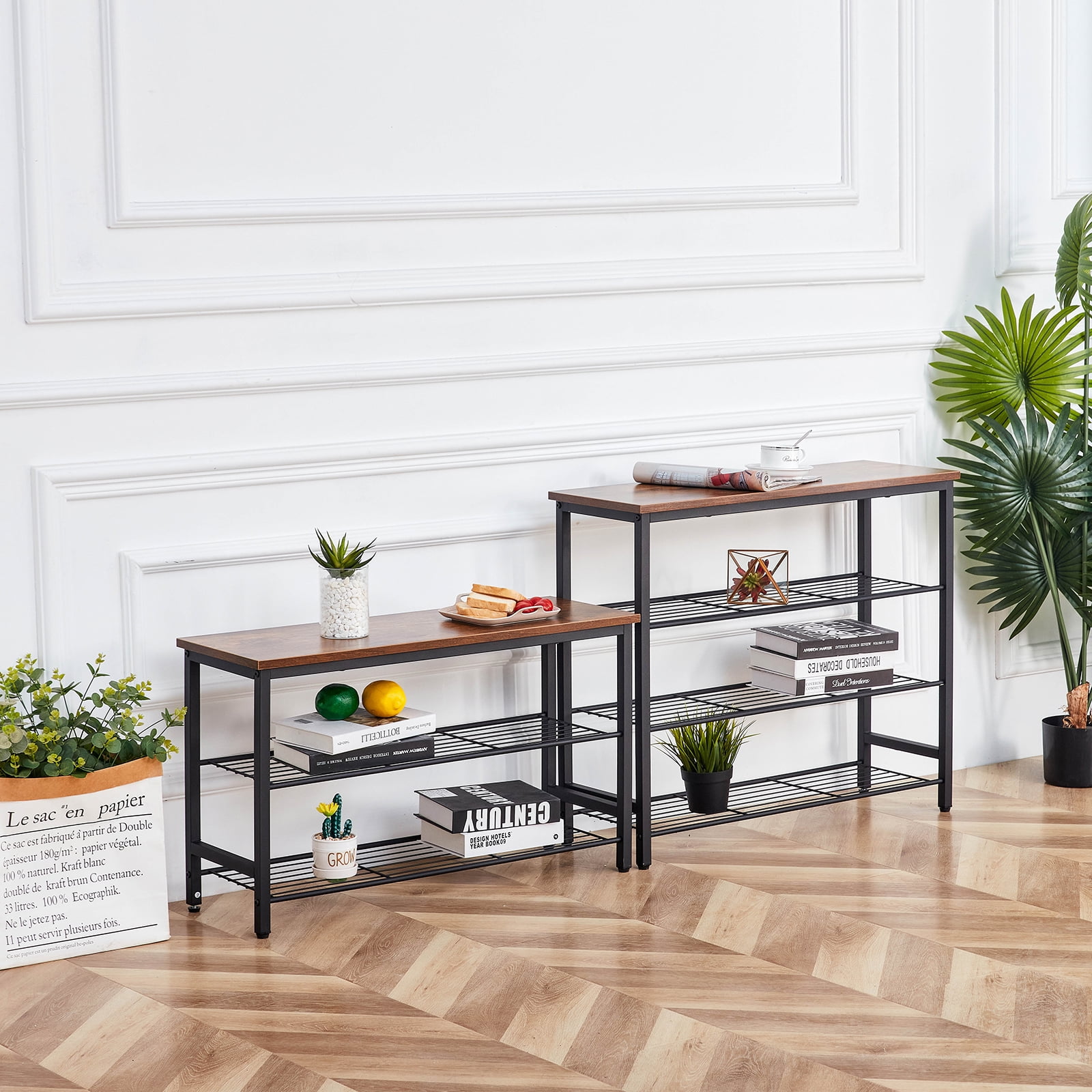 DSstyles 2024 New 3 Tier Bookshelf, Metal Standing Shelving Unit ...