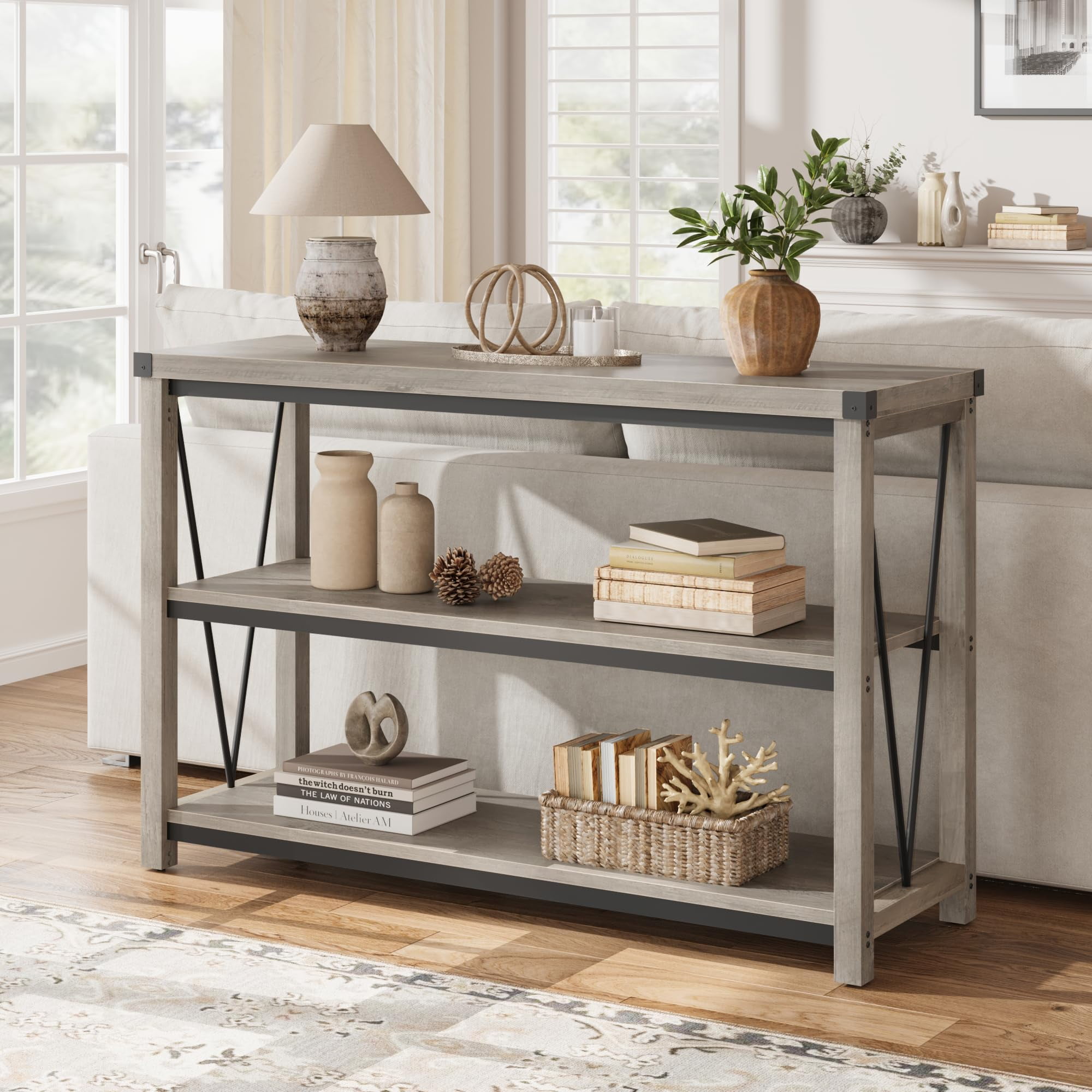 DSstyles 47 Inch Narrow Long Console Table, Farmhouse Entryway Table ...