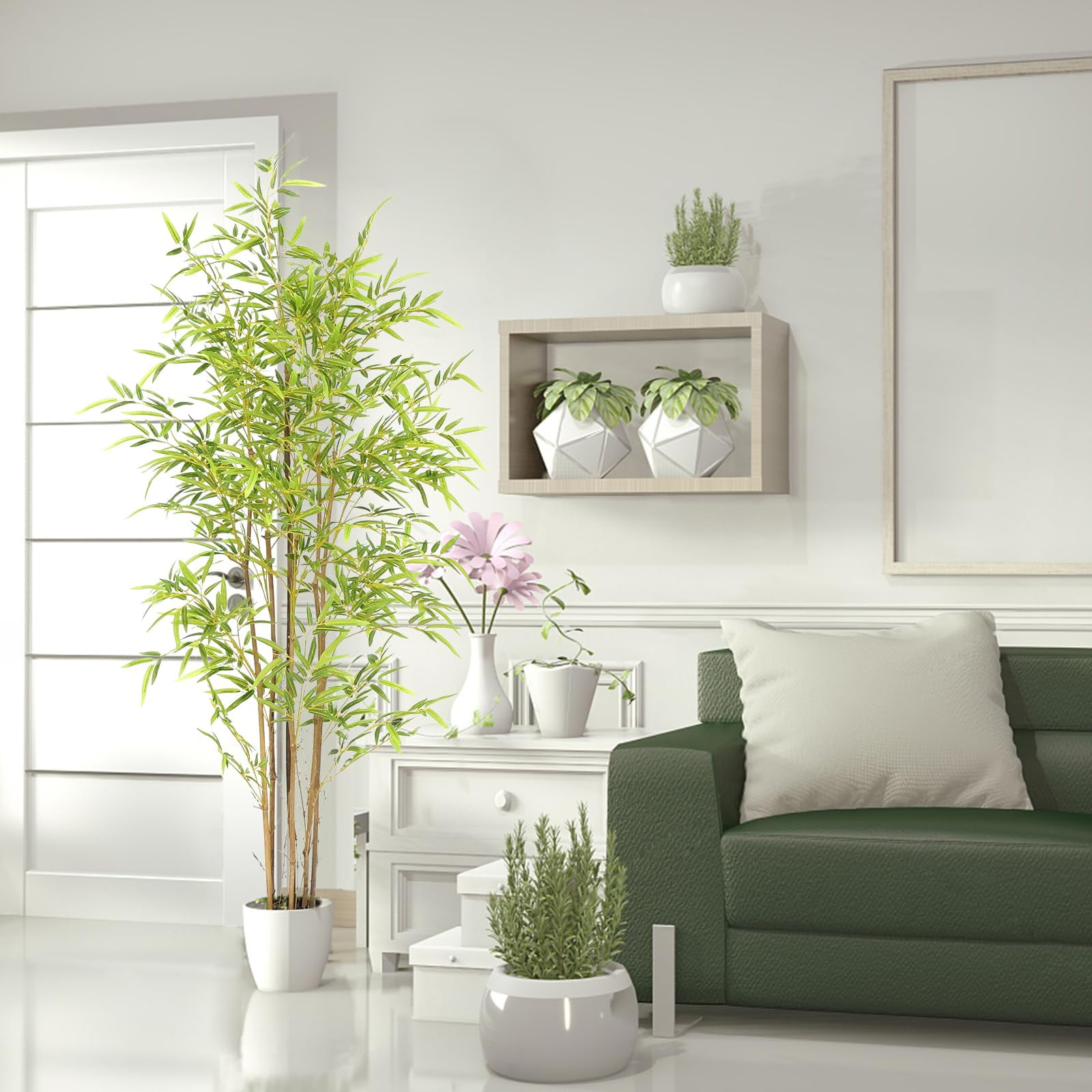 DSstyles 4FT/5FT/6FT Artificial Bamboo Tree for Home Decor, Bamboo Tree ...