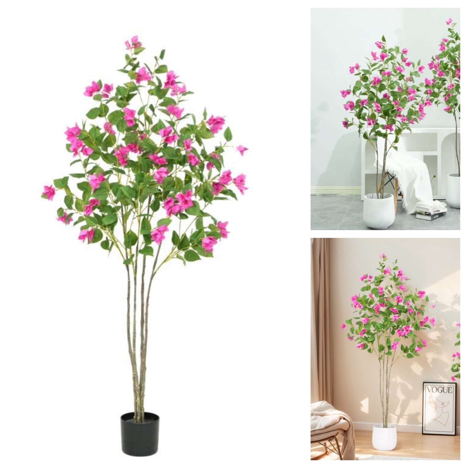 DSstyles 4FT/5FT/6FT Artificial Tree With Real Touch Leaves, Green ...