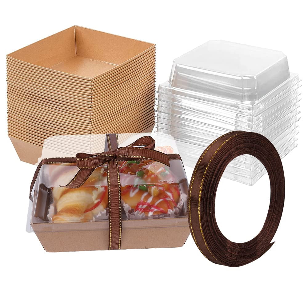 DSstyles 50 Pcs Sandwich Box Sushi Containers with Clear Lids Hot Dog ...