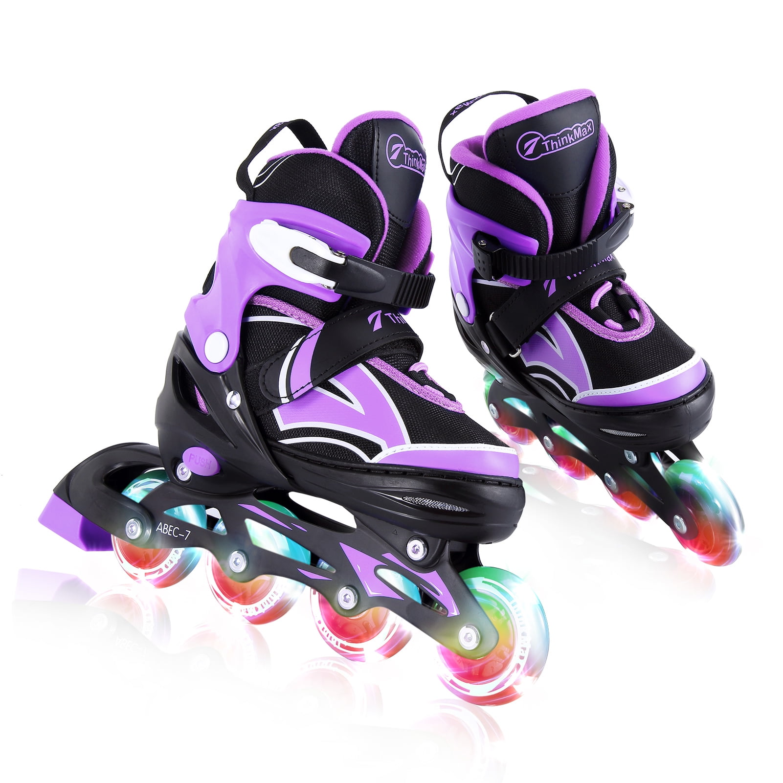 DSstyles Adjustable Inline Skates for Kids and Adults with Full Light ...