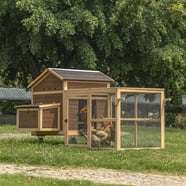 "Omitree Durable Portable 69"" Wooden Poultry Hutch House, Chicken Hen ...