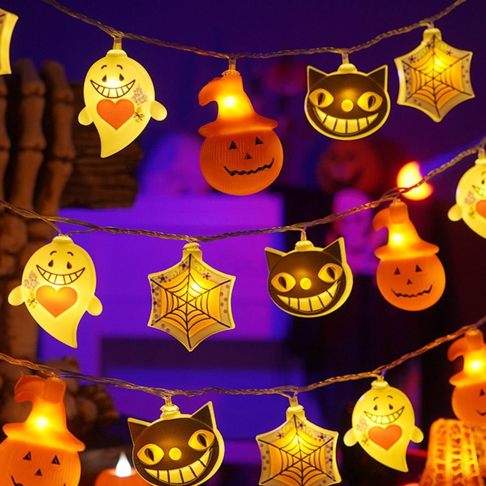 DSstyles Halloween Led String Light Battery Powered Pumpkin Spider ...