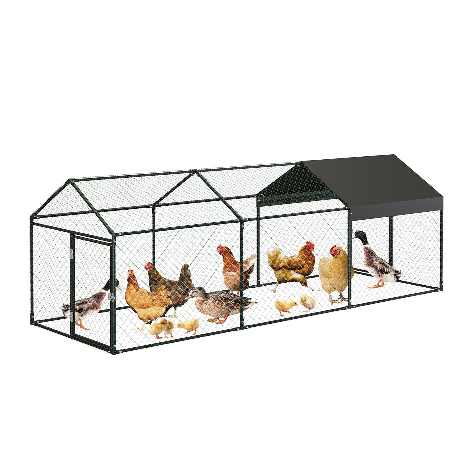 DSstyles Large Metal Chicken Coop, Chicken Runs for Yard with ...