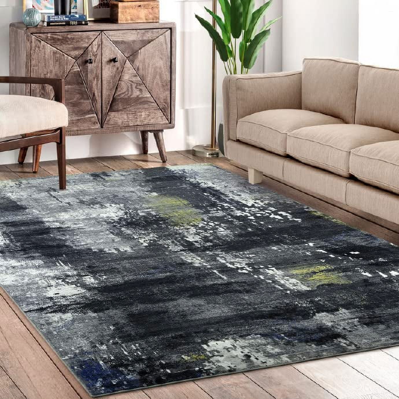 DSstyles Modern Abstract Rug 5x8 Gradient Distressed Area Rug Low ...