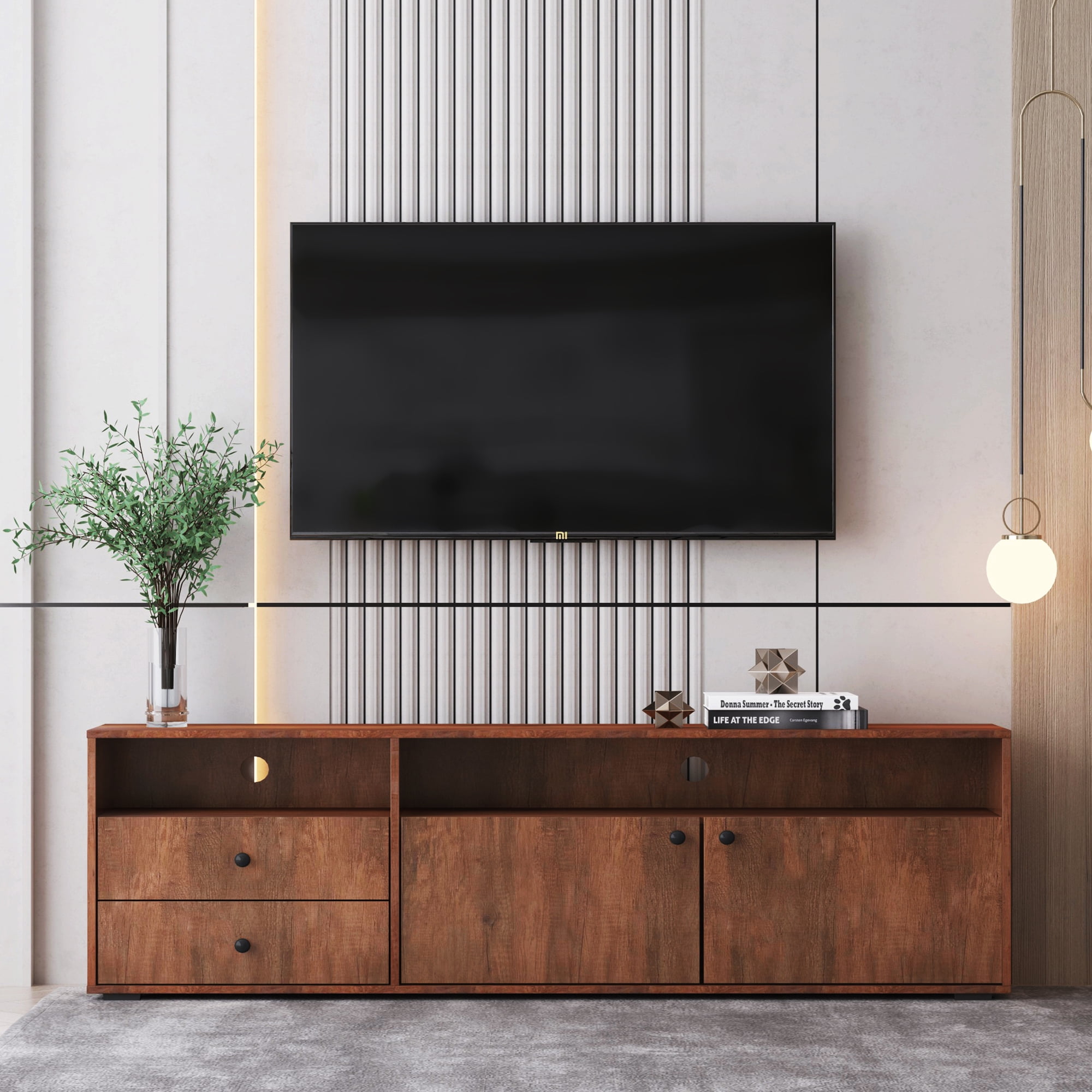 DSstyles TV Stand, Fits Up to 65 Inch TV, Particle Board, Drawers and Storage Cabinets - Walmart.com