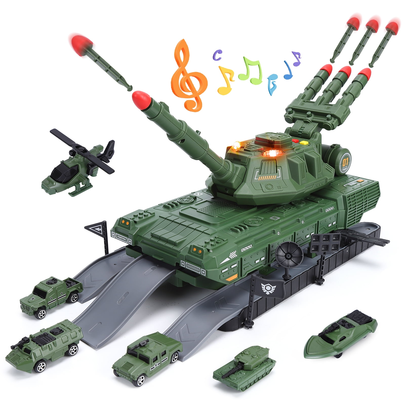 DSstyles Tank Toys for 3 4 5 6 7 8 Year Old Boys - Army Toys Tank with ...