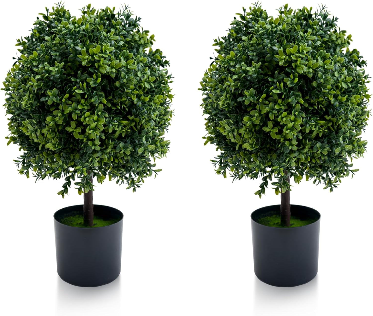 DSstyles Topiary Trees Artificial Outdoor Set of 2, 20 Inch Boxwood ...