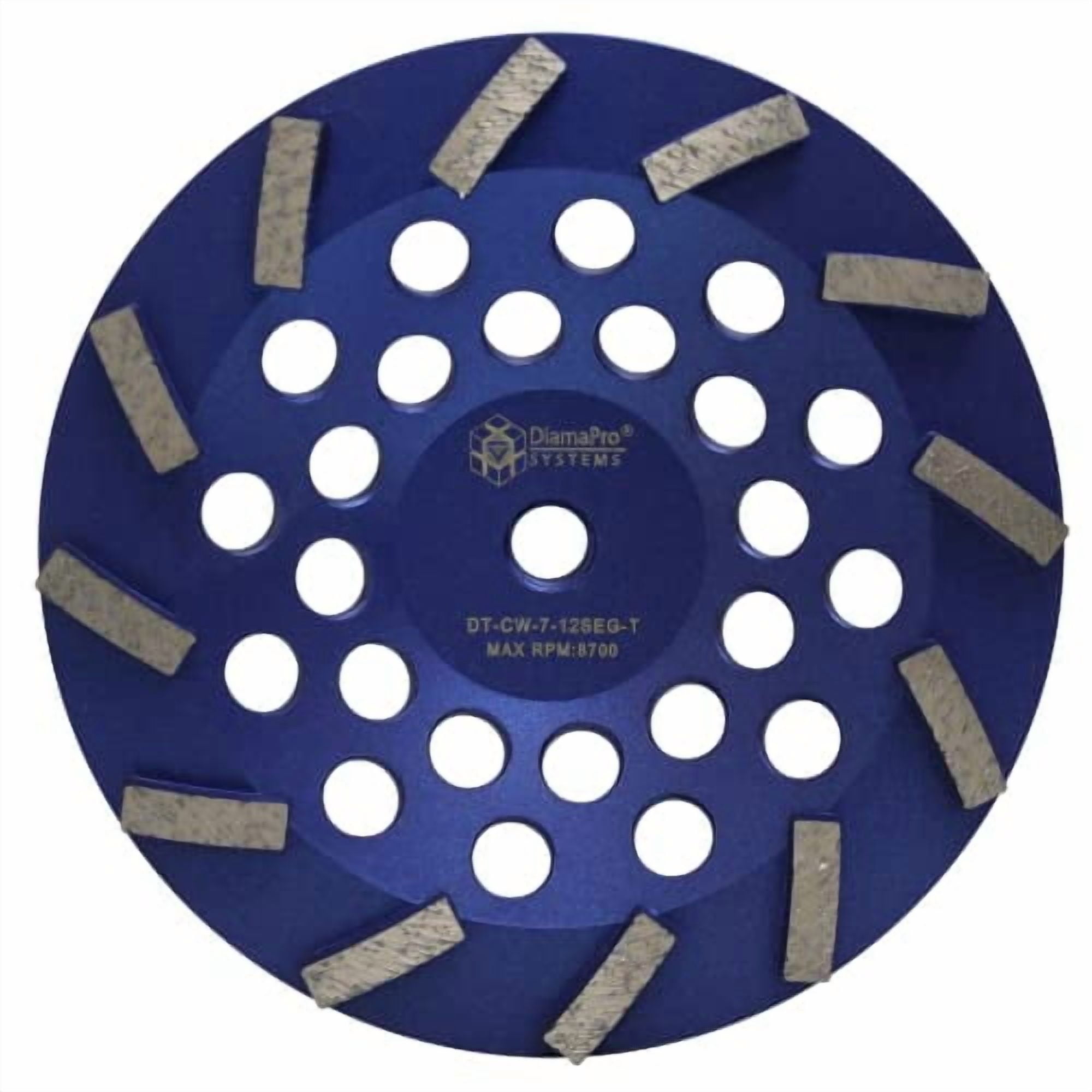 DT-CW-7-12SEG-T Threaded 7 Inch 12 Segment Turbo Concrete Grinding Cup ...
